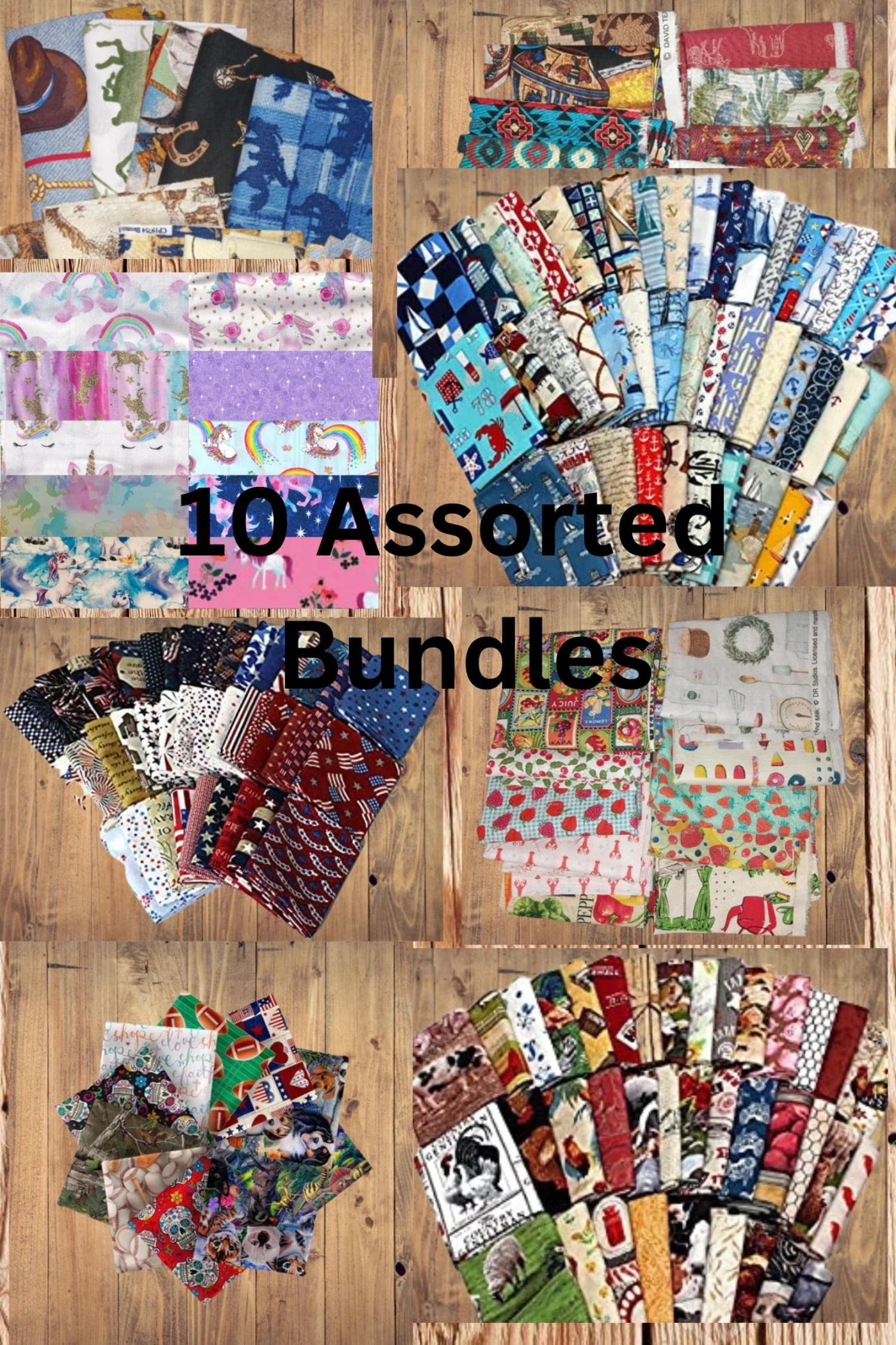 10 Fat Quarters - Assorted Fat Quarter Bundles Cotton (10 Bundles ...