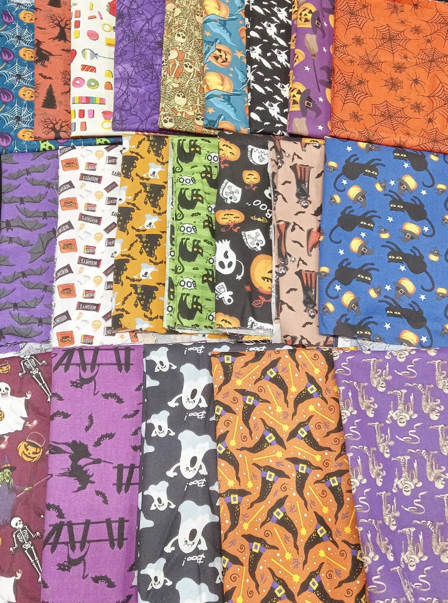 MT Peak Fabric, 10 Assorted Halloween Quilting Fabric Bundles, Cotton ...