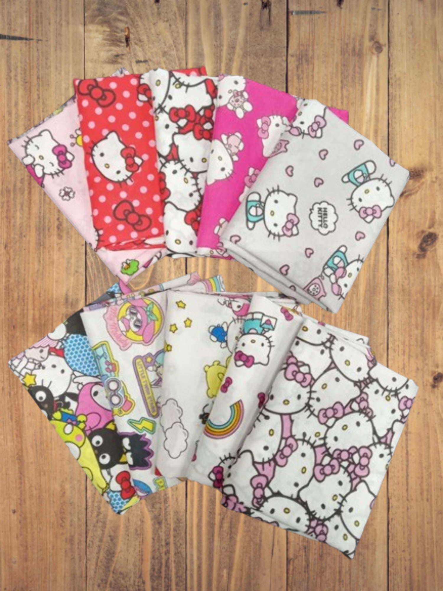 10 Fat Quarters - Assorted Hello Kitty Fat Quarter Bundle - Walmart.com