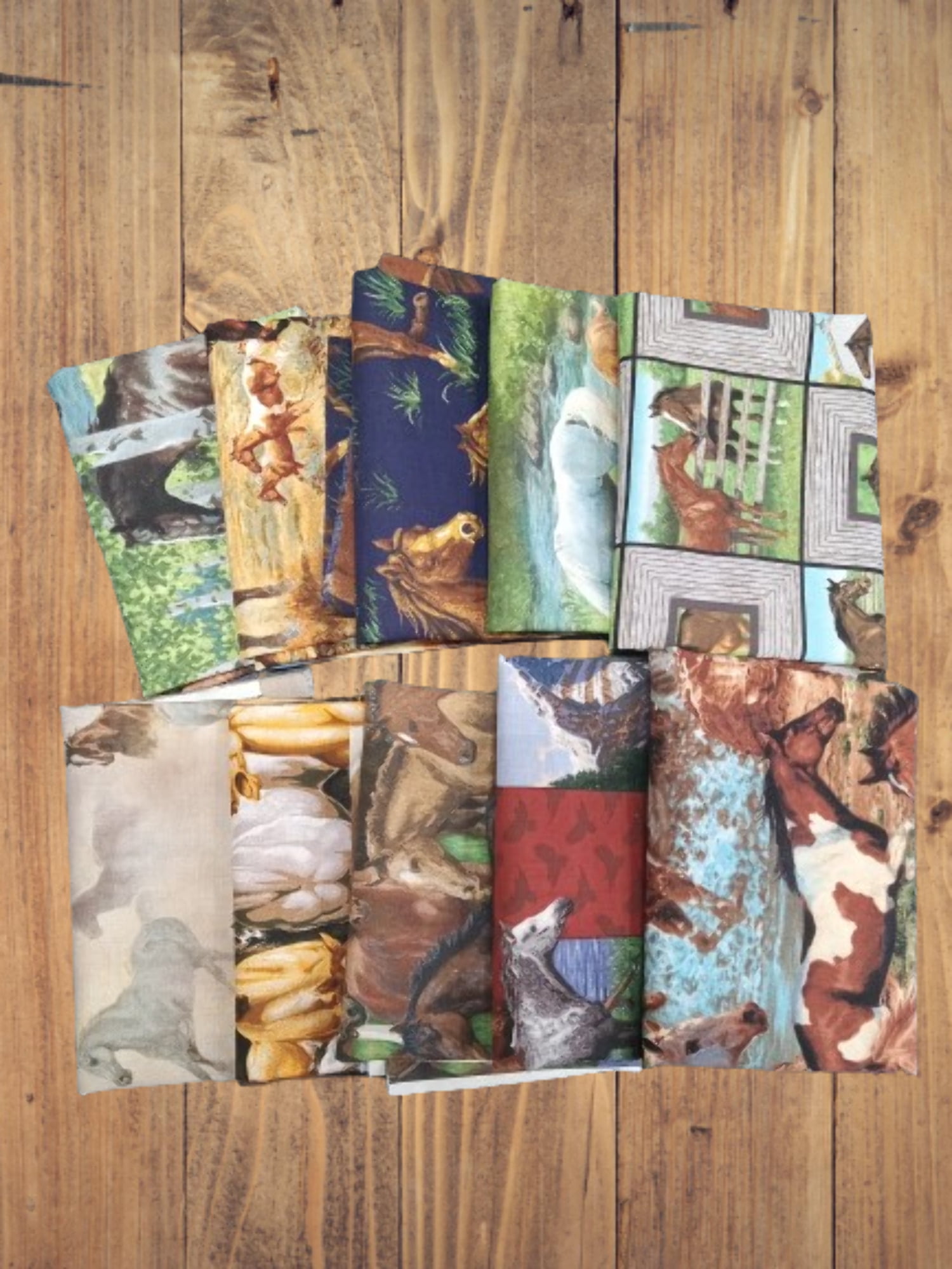 10 Fat Quarters - Assorted Horse Fat Quarter Bundle - Walmart.com