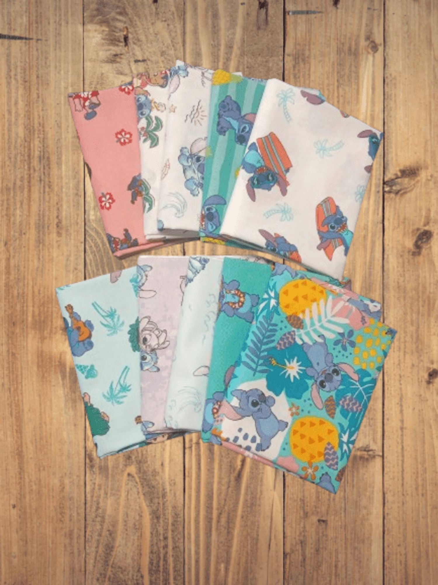 10 Fat Quarters - Assorted Lilo & Stitch Fat Quarter Cotton Bundle ...