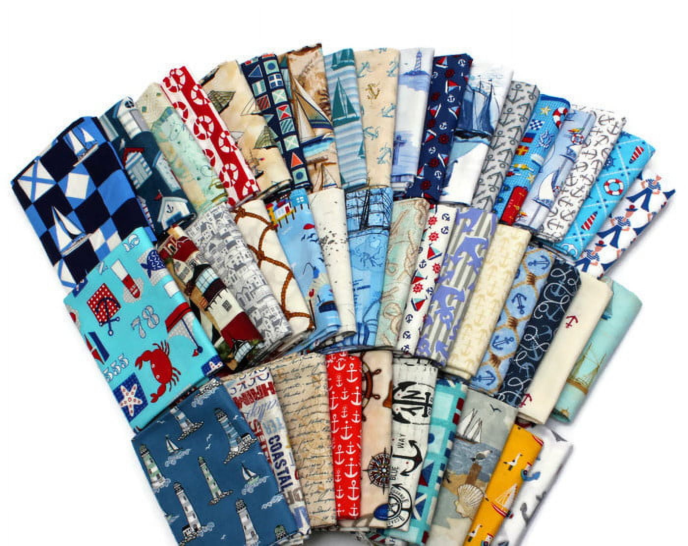 10 Fat Quarters - Assorted Nautical, Sea, Ocean, Ships Fat Quarter ...