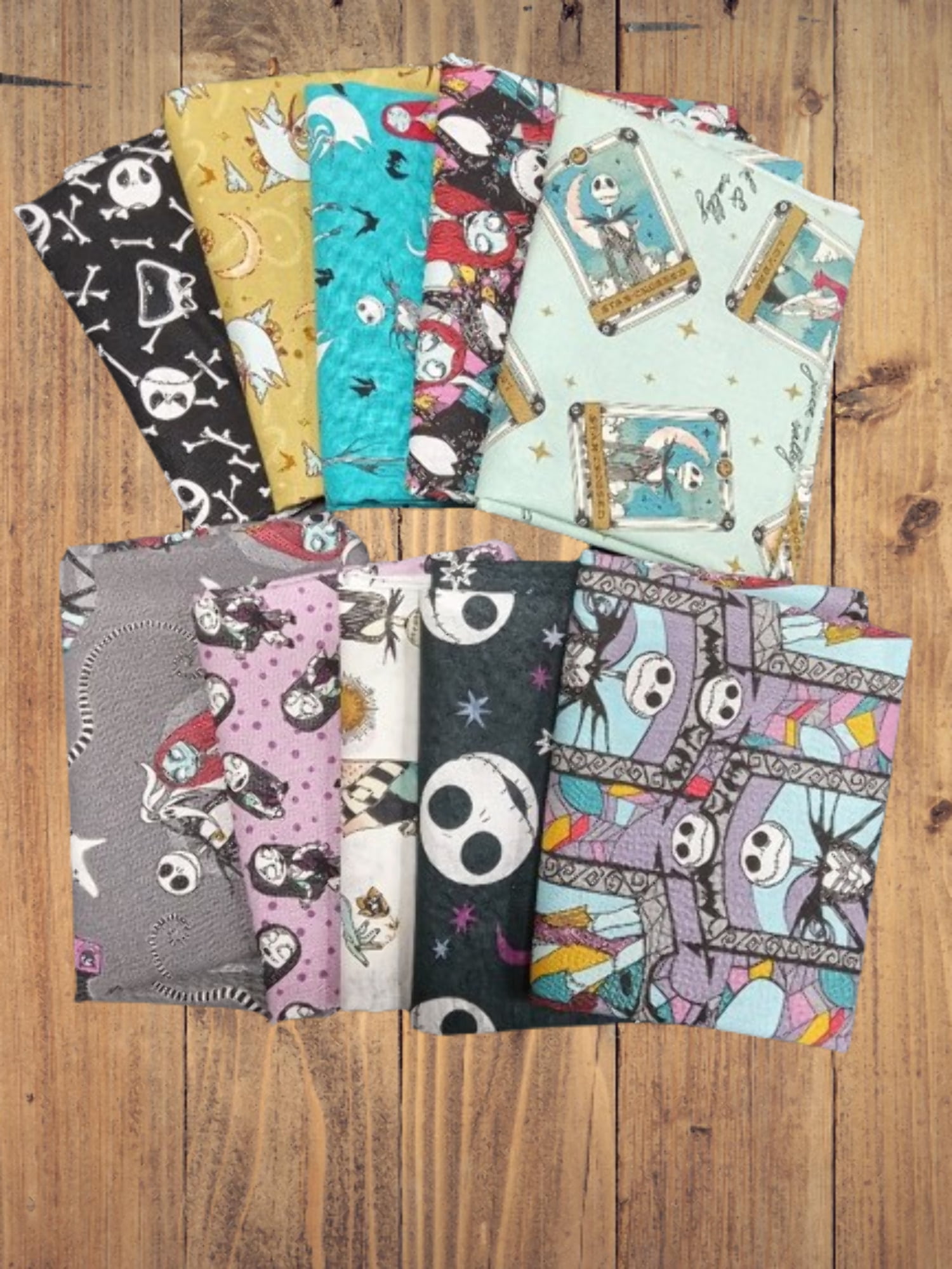 10 Fat Quarters - Assorted Nightmare Before Christmas Fat Quarter ...
