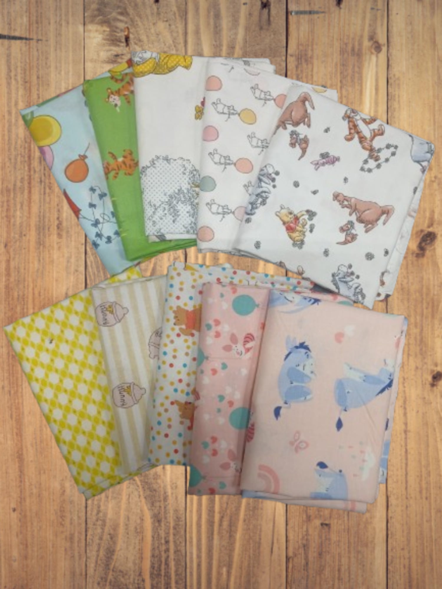 10 Fat Quarters - Assorted Pooh and Friends Fat Quarter Bundle ...