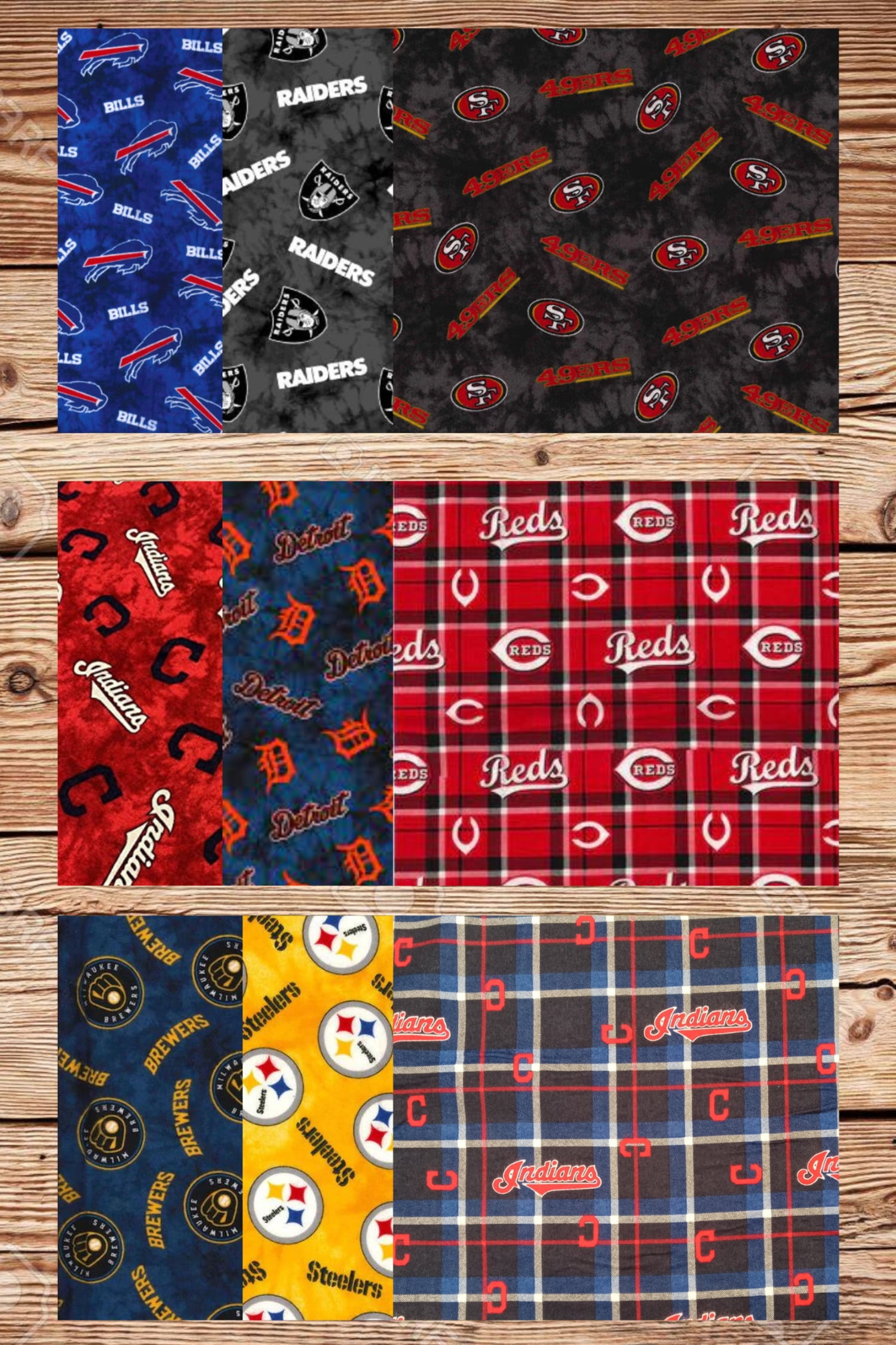 10 Fat Quarters - Assorted Sports Flannel Fat Quarter Bundle - Walmart.com