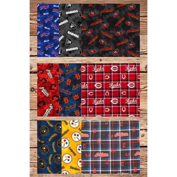10 Fat Quarters - Assorted Sports Flannel Fat Quarter Bundle - Walmart.com
