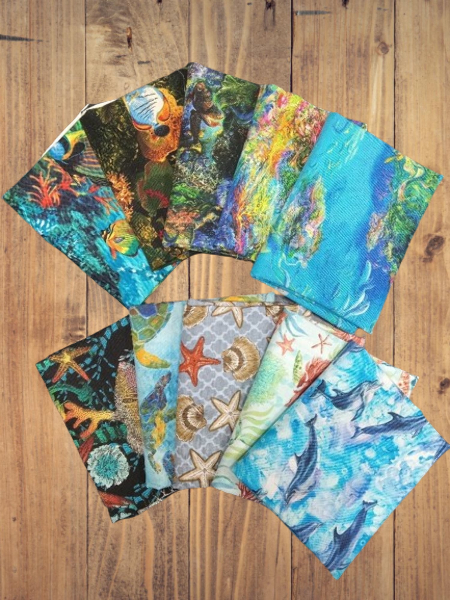 10 Fat Quarters - Assorted Under the Ocean Fat Quarter Bundle - Walmart.com