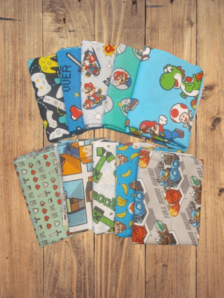 10 Fat Quarters - Assorted Video Game Fat Quarter Bundle - Walmart.com