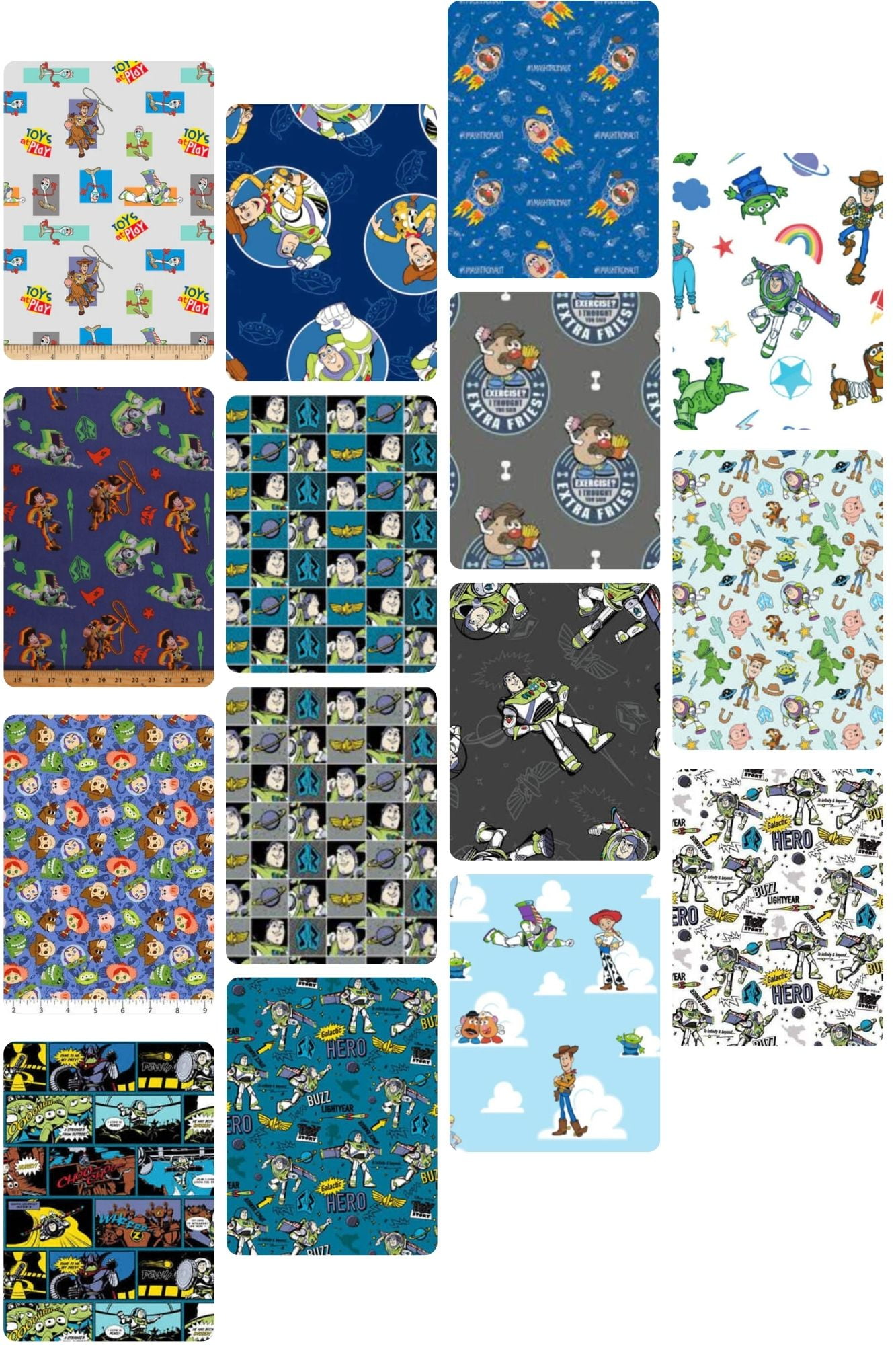 10 Fat Quarters - Assorted Woody and Friends Fat Quarter Bundle ...