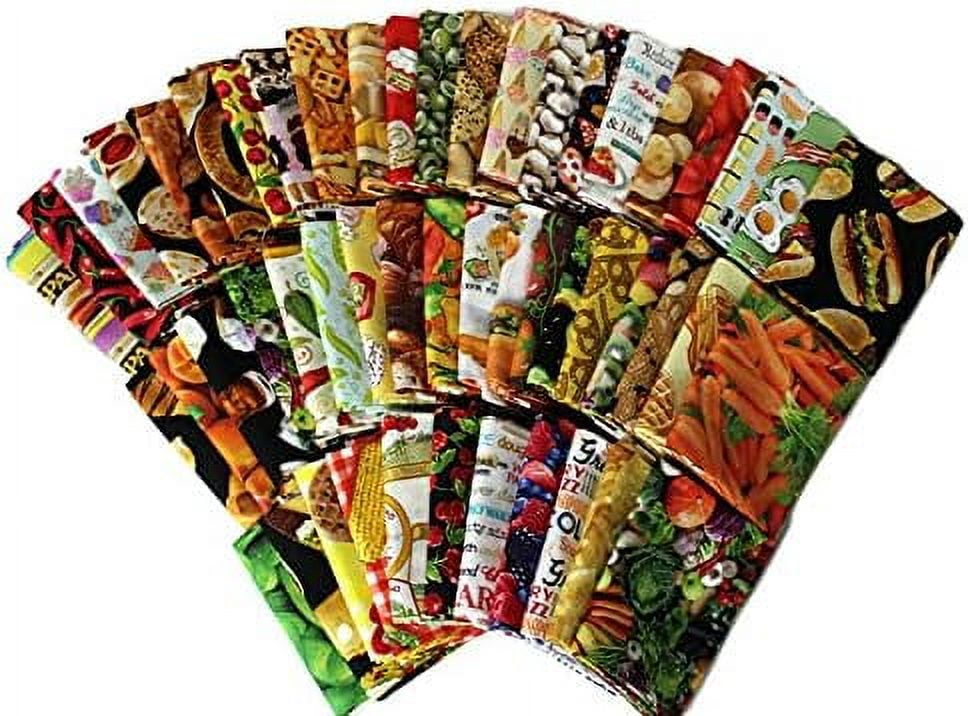 10 Fat Quarters - Food Fat Quarter Bundle Kitchen Culinary Cuisine ...