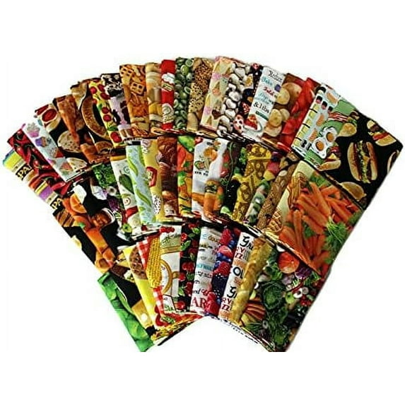 10 Fat Quarters - Food Fat Quarter Bundle Kitchen Culinary Cuisine ...