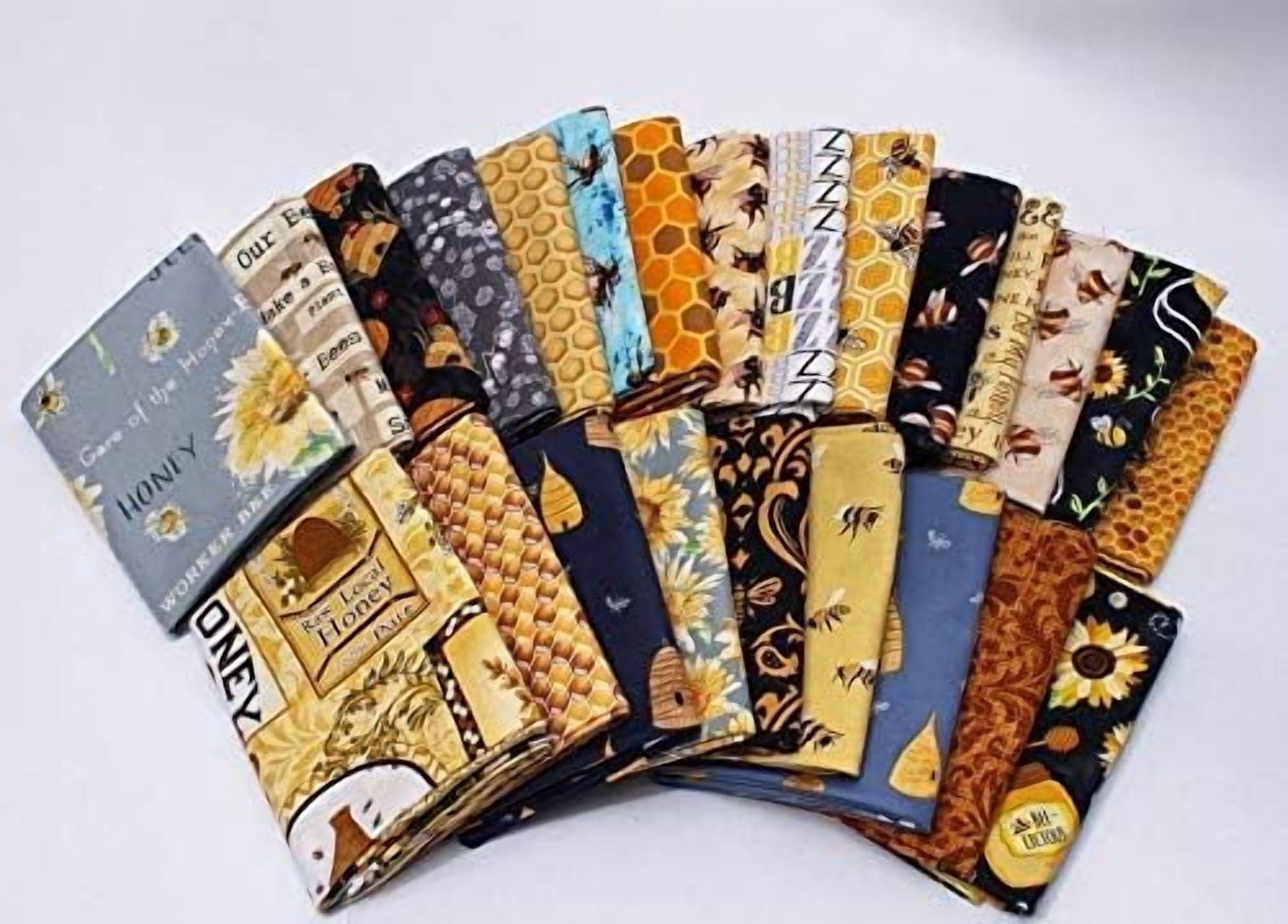 10 Fat Quarters - Honey Bee Bumblebee Save The Bees Apiary Beekeeper ...