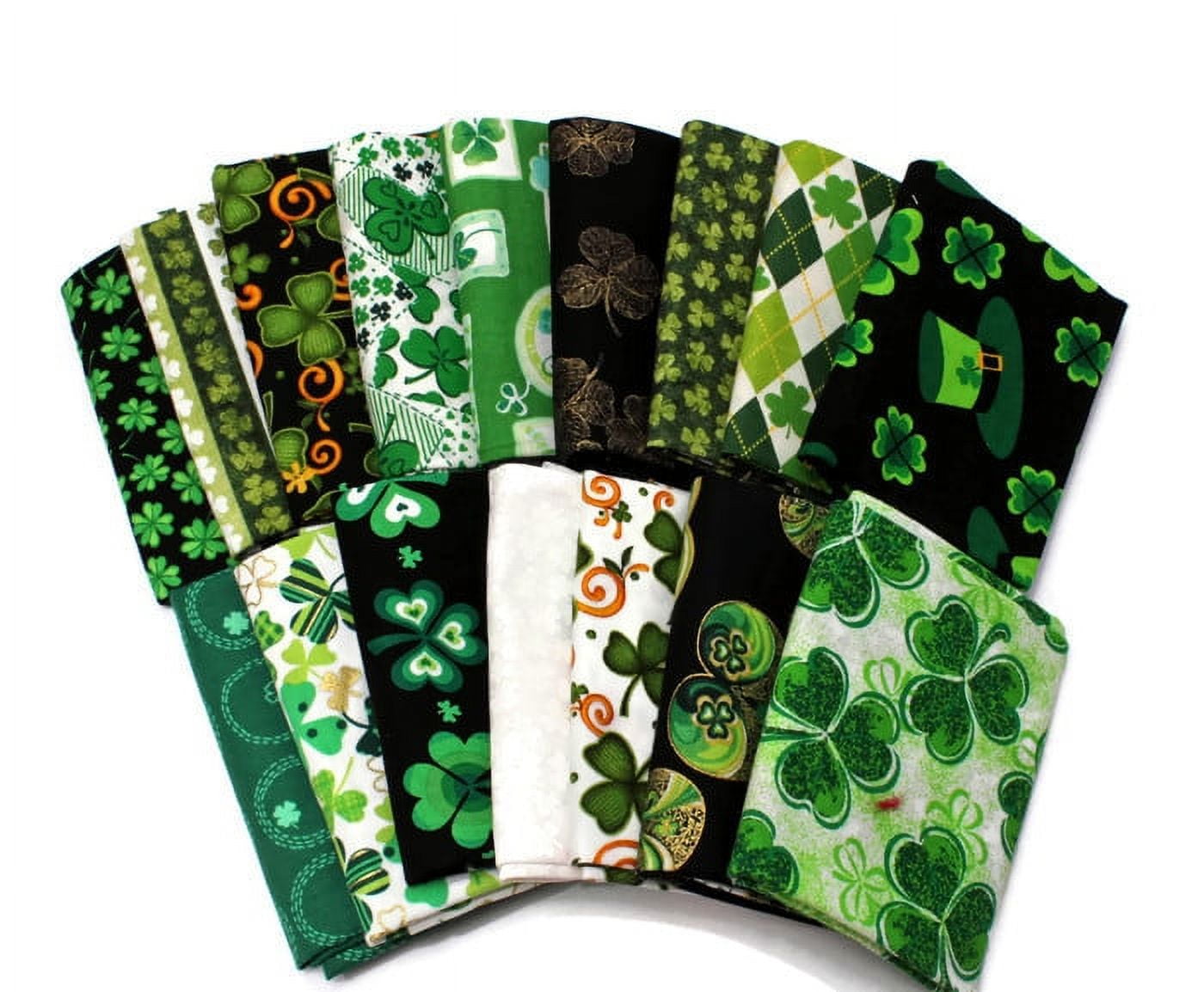 10 Fat Quarters - St. Patrick's Day Saint Paddy's Day Shamrocks Clover ...