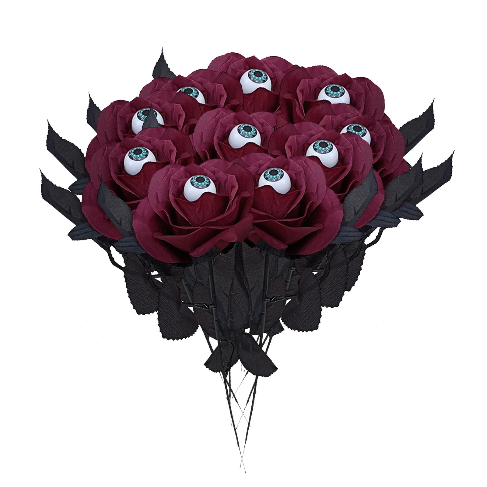 10 Faux Rose With Eyeballs Halloween Faux Eyeball Flowers Faux Gothic ...