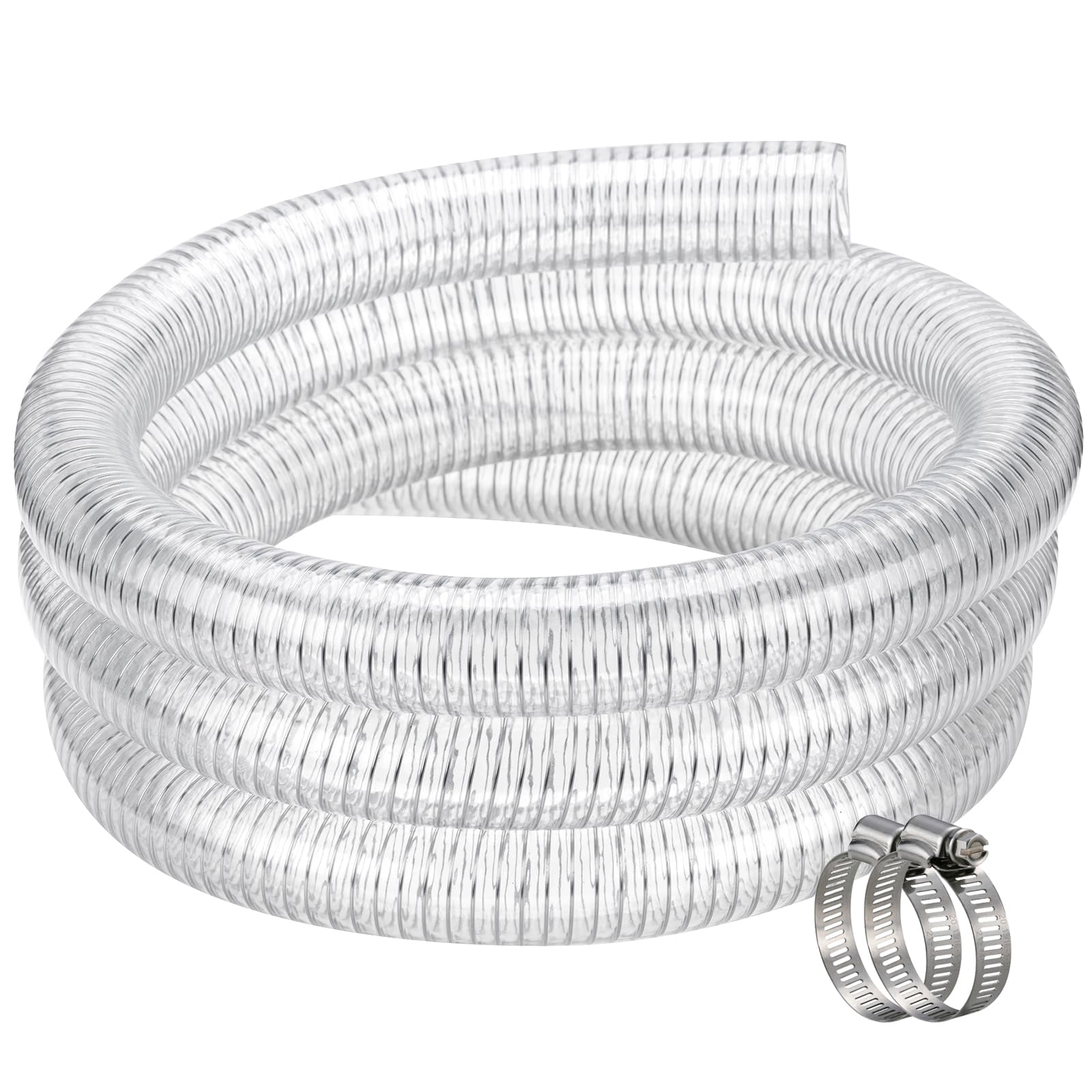 10 Feet 1 1/4" ID Clear Vinyl PVC Steel Reinforced Flexible Hose for ...
