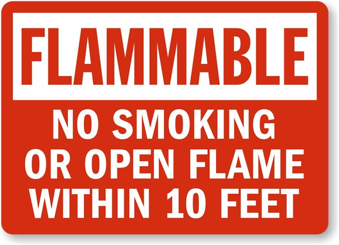 10 Feet Flammable Aluminum Weatherproof 8" x 12" Sign p00034 - Walmart.com