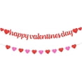 10 Feet Glitter Happy Valentines Day Banner - No DIY | Red Pink Heart ...