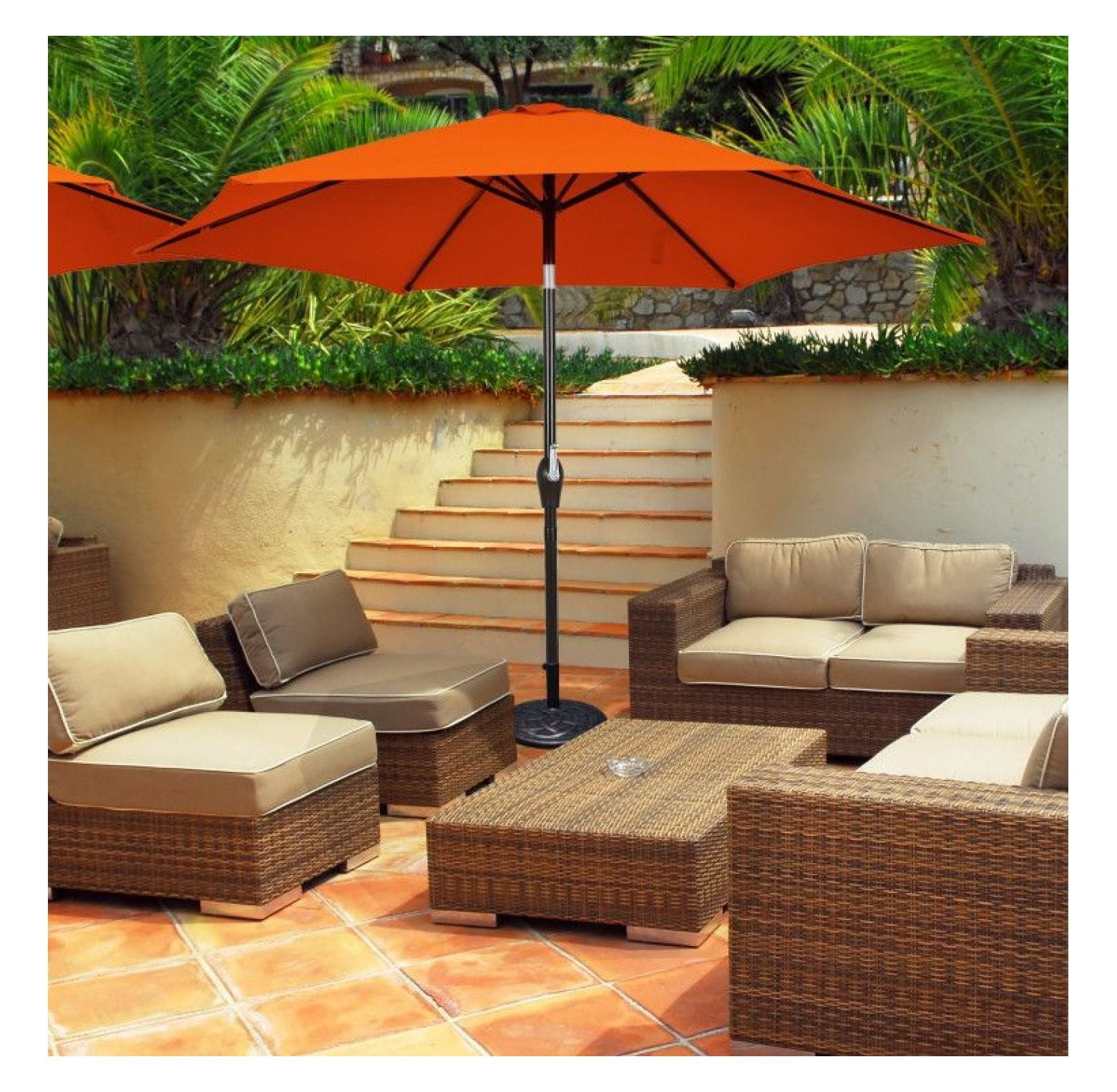 10 Feet Patio Umbrella Outdoor with Tilt & Crank, 120 Inch Sun Shade ...