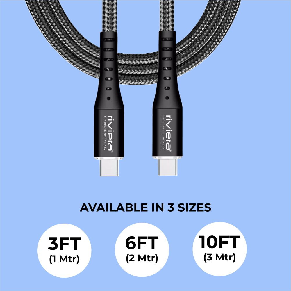 10 Feet Type C Pd - Type C Pd Fast Charging Cable - Riviera - Black ...