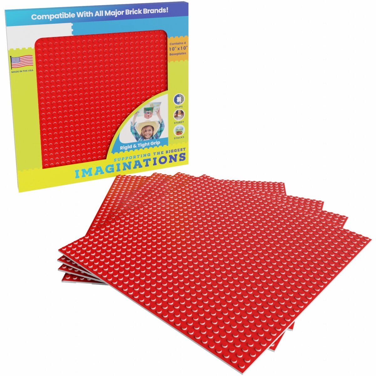 10" Flame Red Baseplate (4Pack) - Walmart.com