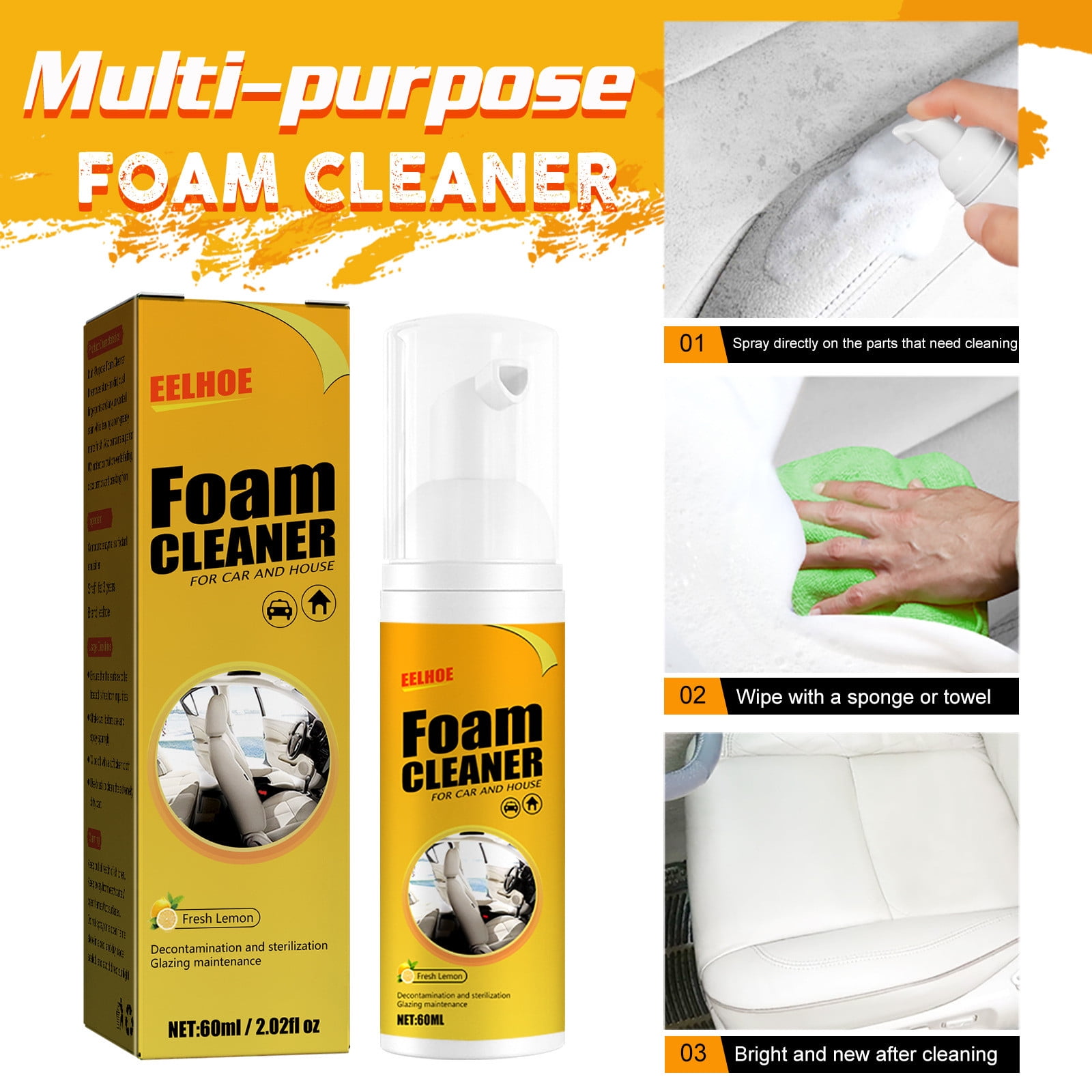 Under 10, Foam Cleaner Multi-function Full Effect, 60ml, Fast-Acting ...