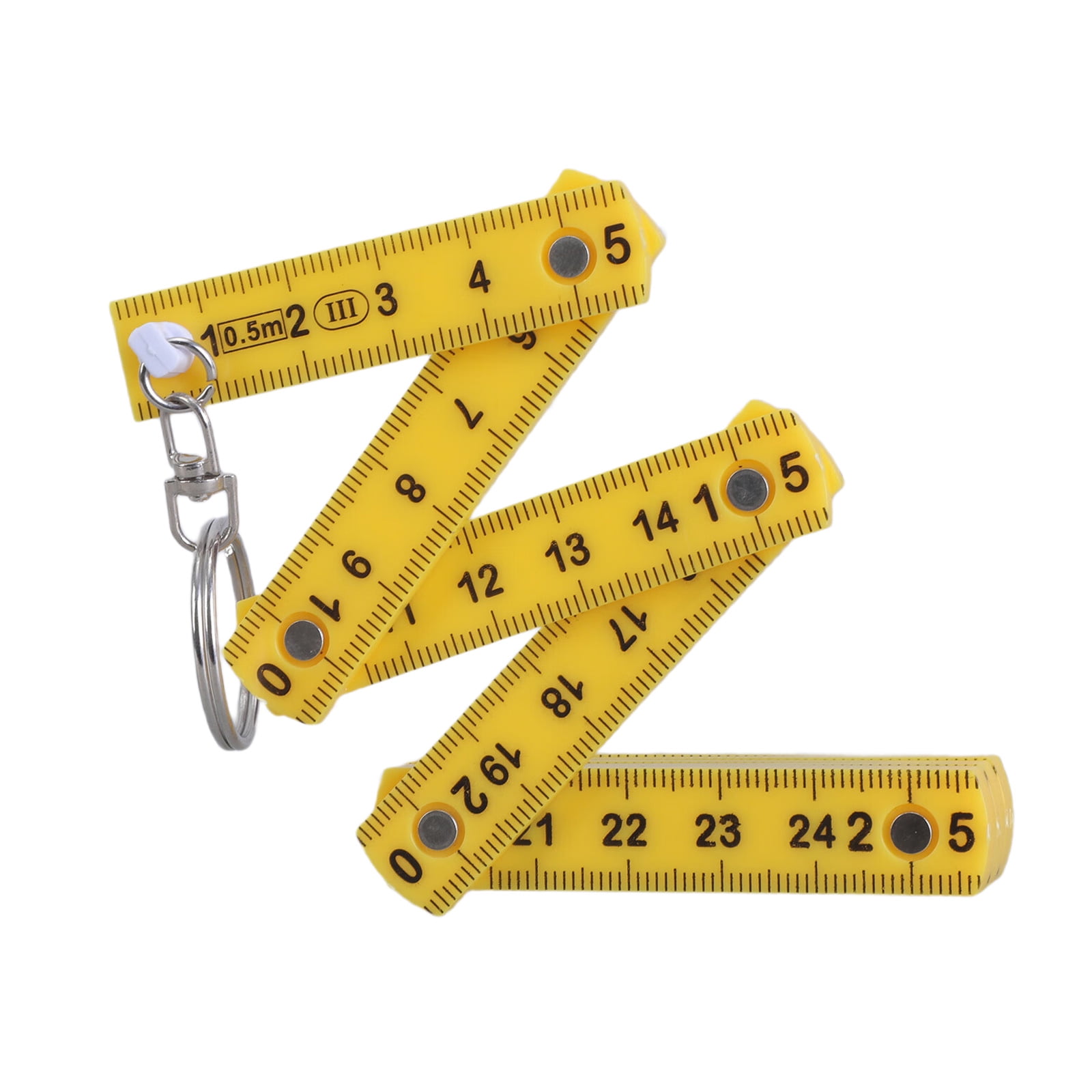 10 Fold Plastic Ruler Keychain Multipurpose Folding Ruler Keyring ...