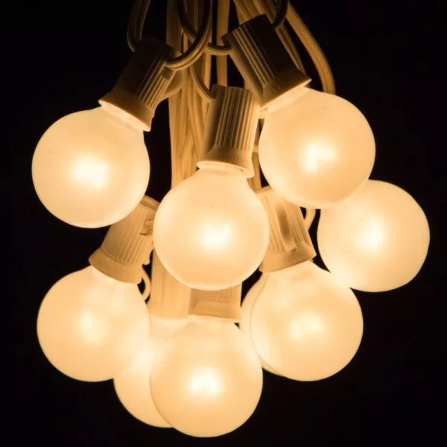 10 Foot G40 White Satin Pearl String Lights with White Wire - Walmart.com