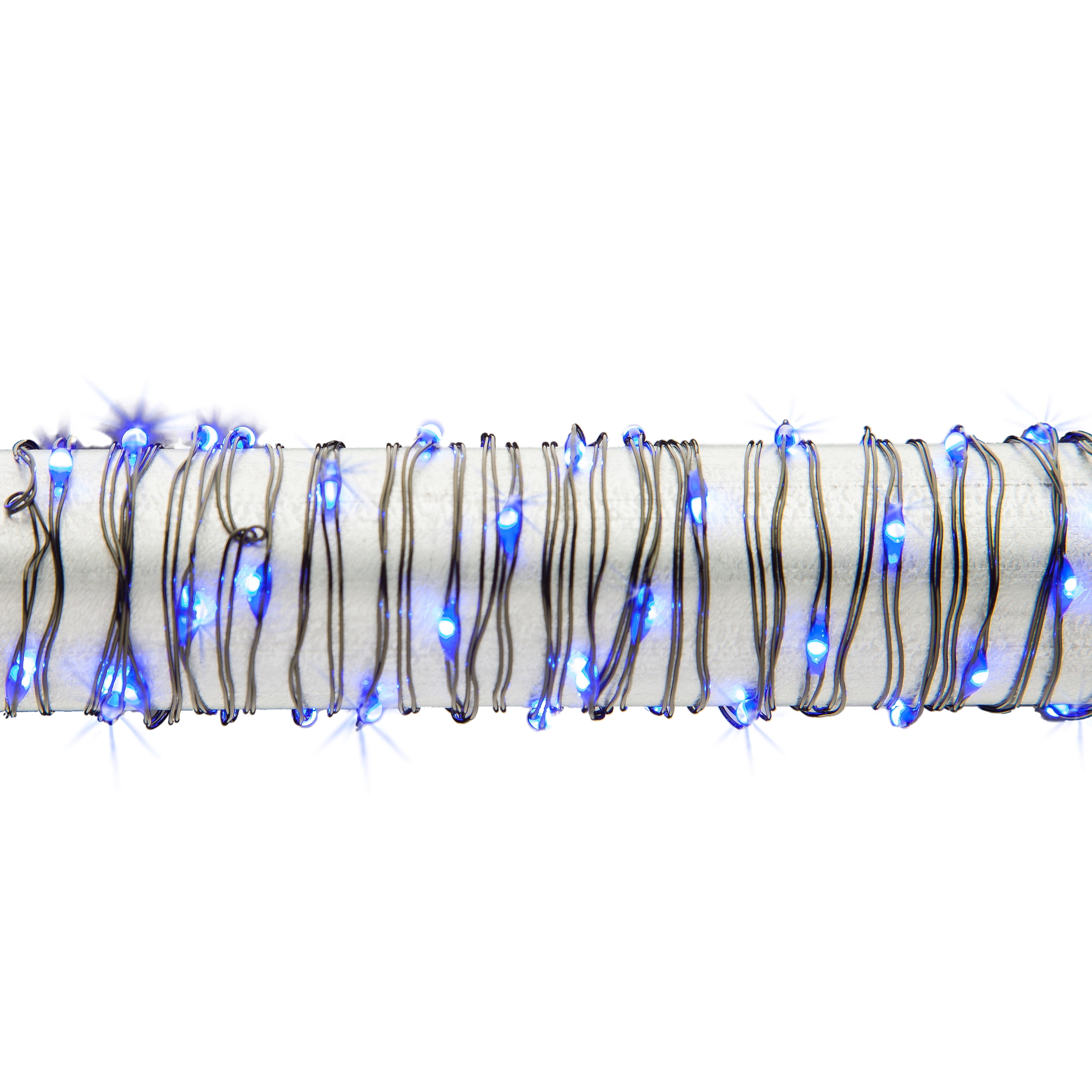 10-Foot Long Outdoor Micro LED Blue Light Strings on Green Wire (Set of ...