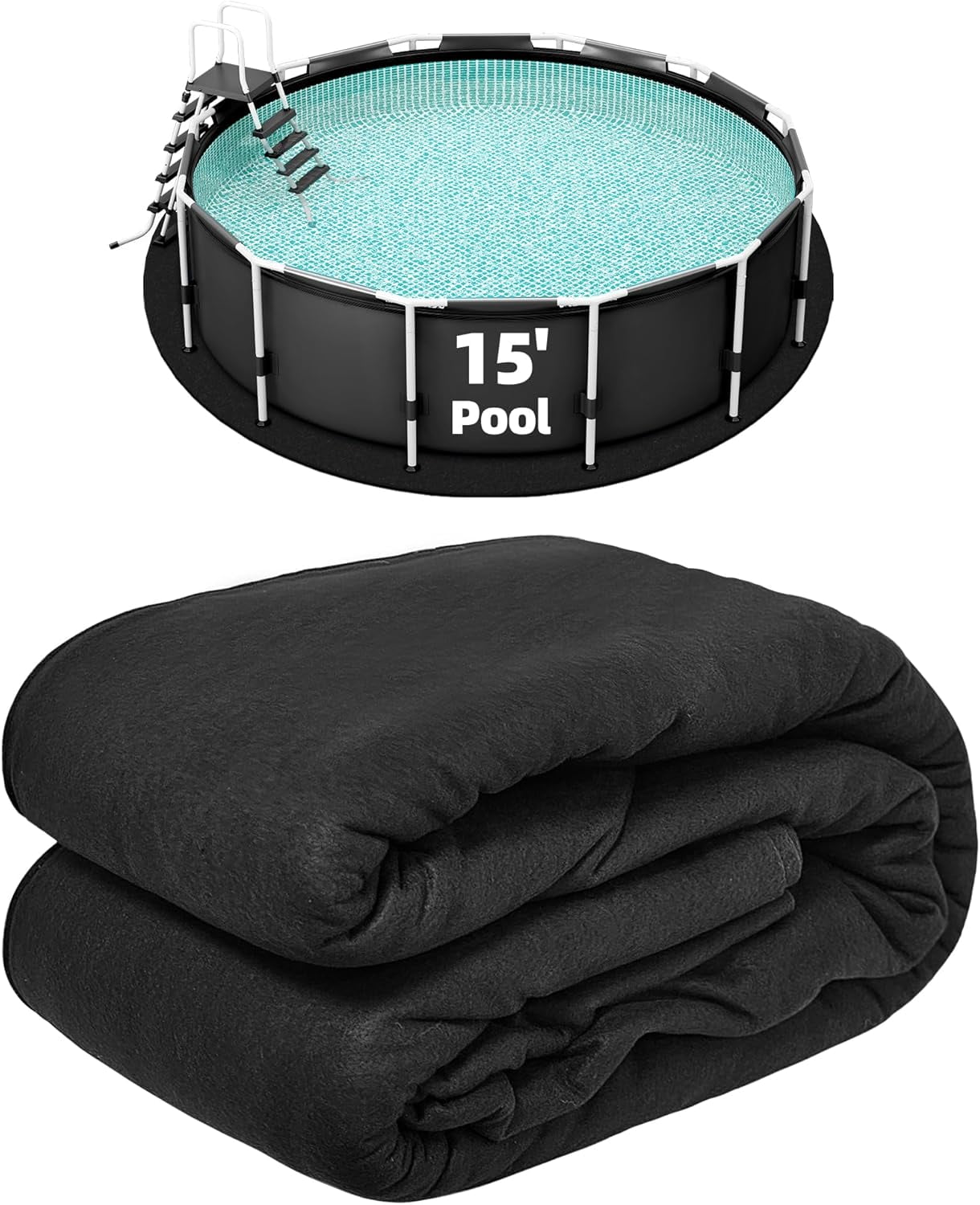 10-Foot Pool Liner Pad for Above Ground Pools, Round Under Pool Mat ...