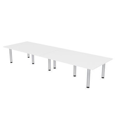 12X4 Arc Boat Conference Room Table with Power Modules And Post Legs ...