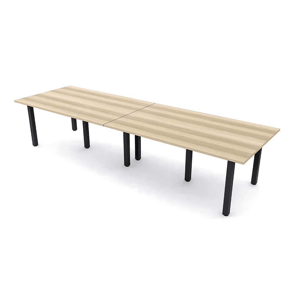 10 Foot Rectangle Conference Room Table with Power Modules Square Post ...
