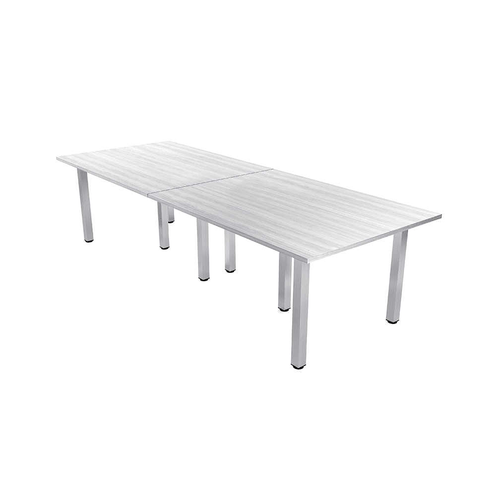 10 Foot Rectangle Conference Room Table with Power Modules Square Post ...