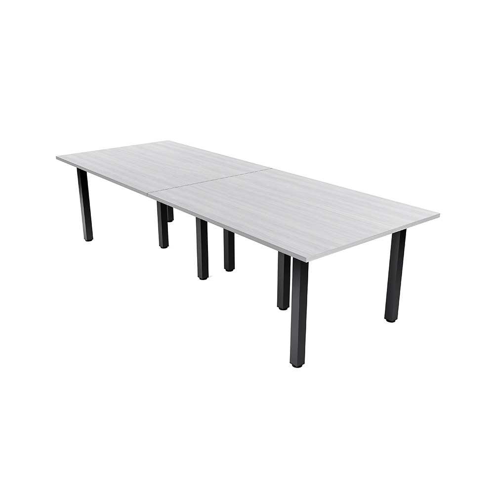 10 Foot Rectangle Conference Room Table with Power Modules Square Post ...