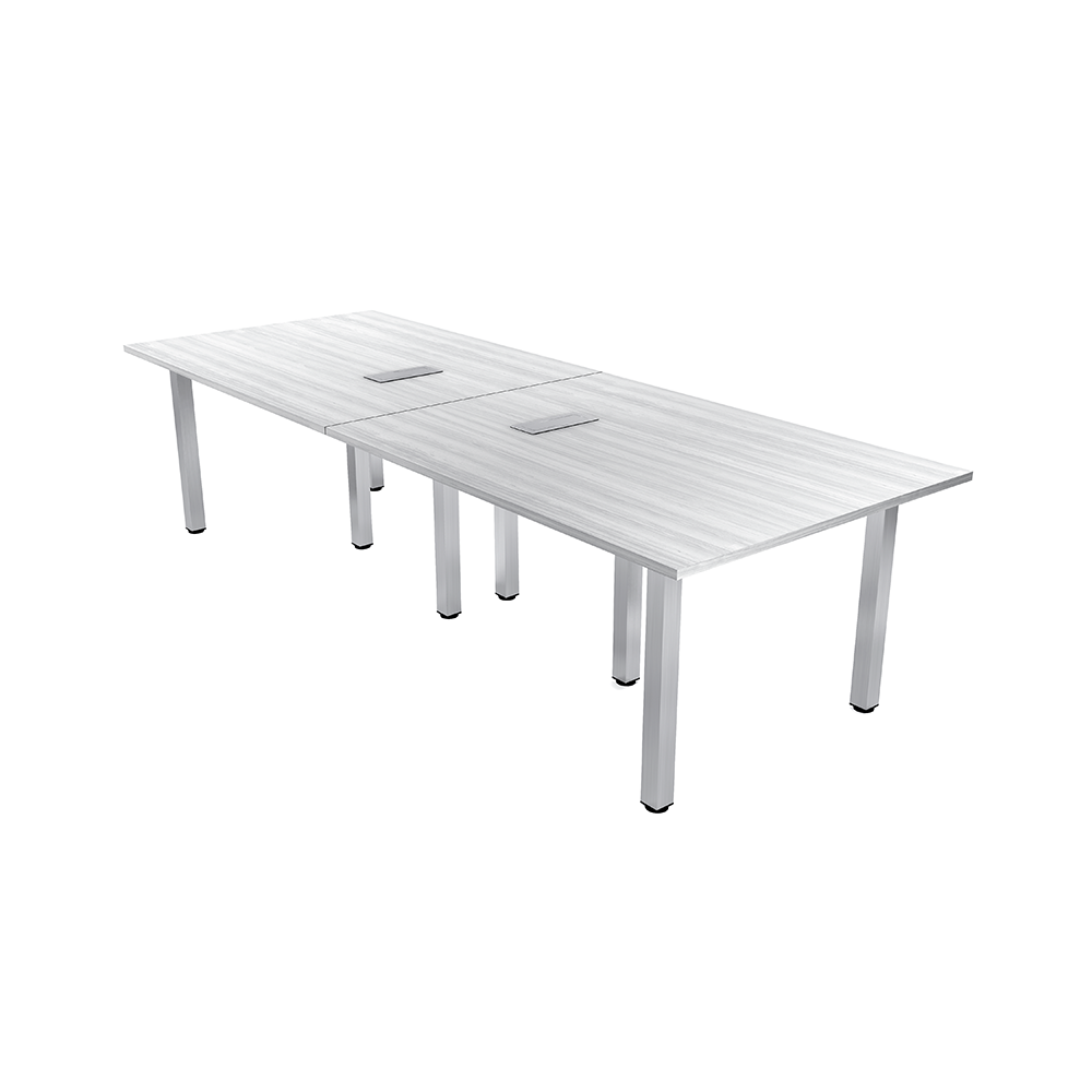 10 Foot Rectangle Conference Room Table with Power Modules Square Post ...