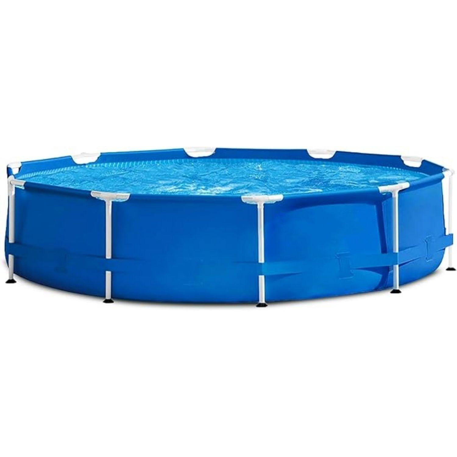 10 Foot x 30 Inch 4 Person Outdoor Metal Frame Above Ground Round ...