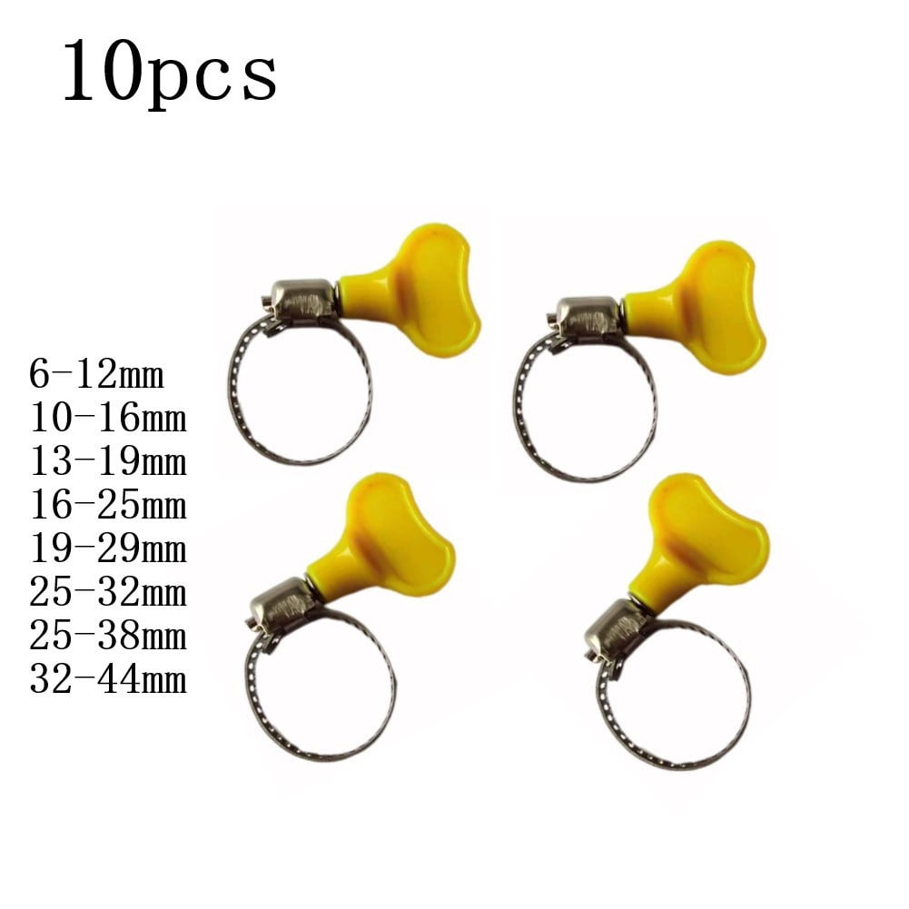 10 * For Jubilee Clips Stainless Steel Hose Clips Plastic Handle Worm Drive Hoseclips 32-44Mm ...