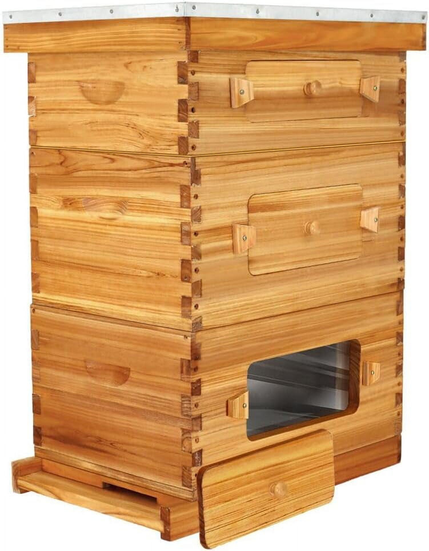 10-Frame Beehive with Windows, Beeswaxed Coated Bee Hive for Beginners ...
