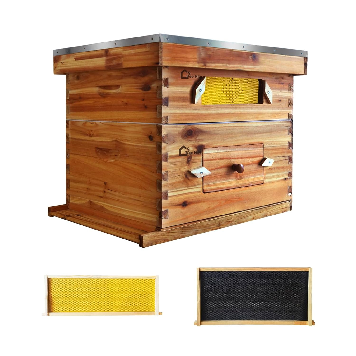 10-Frame Complete Beehive Kit, Wax Coated Bee Hives for Beginner ...