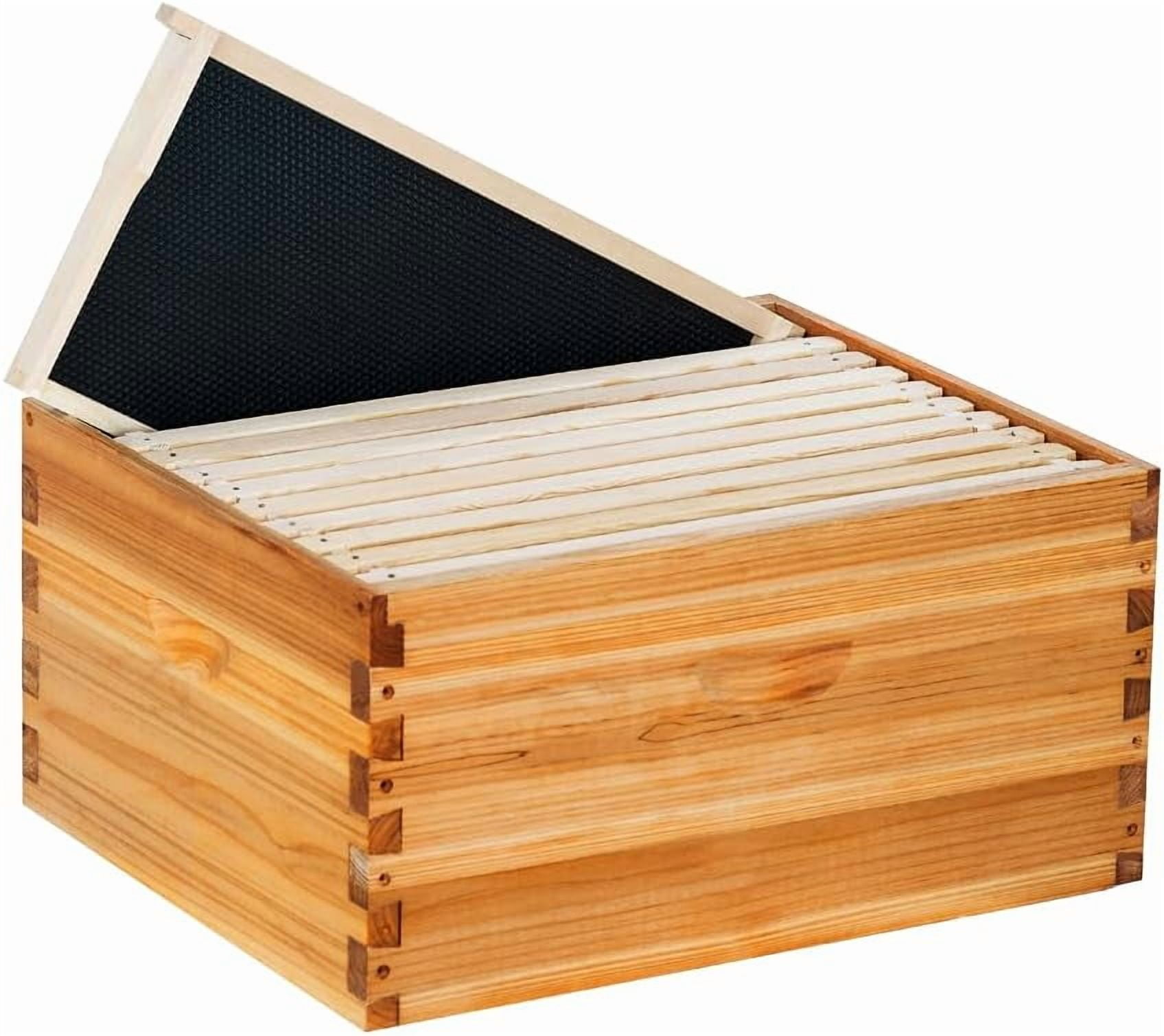 10 Frame Deep Brood Beehive Box Wax Coated Bee Hives Includes Beehive ...