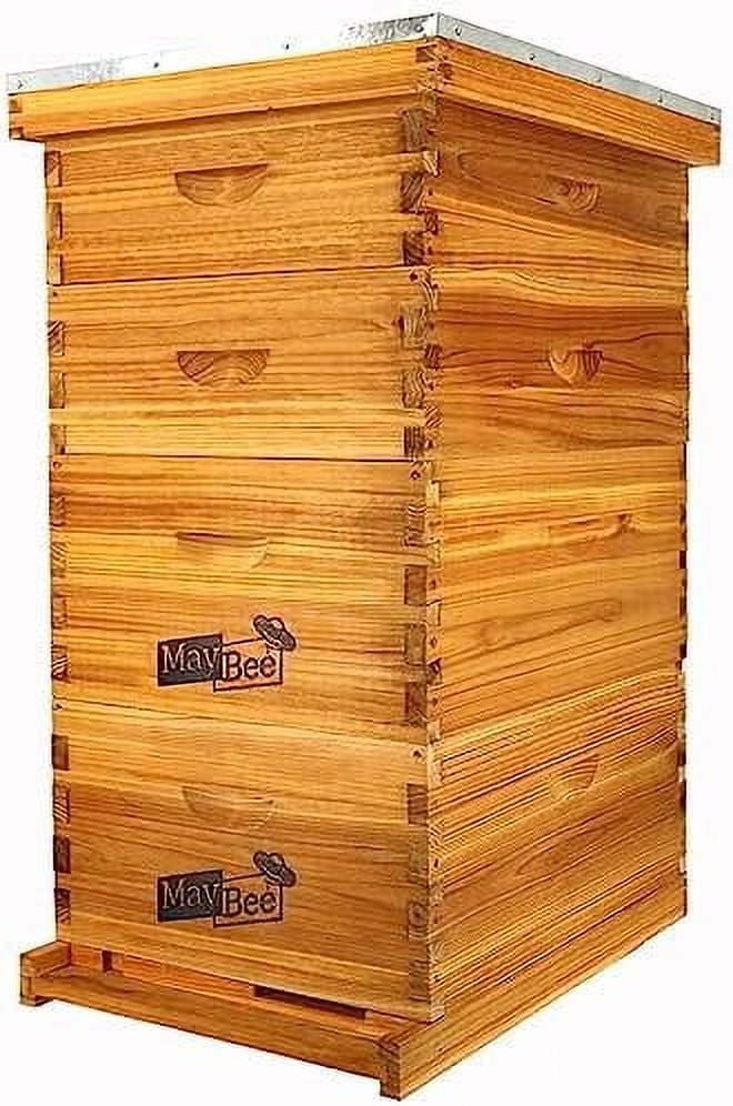 10-Frame Langstroth Beehive Dipped in 100% Beeswax, Complete Bee Hives and Supplies Starter Kit ...