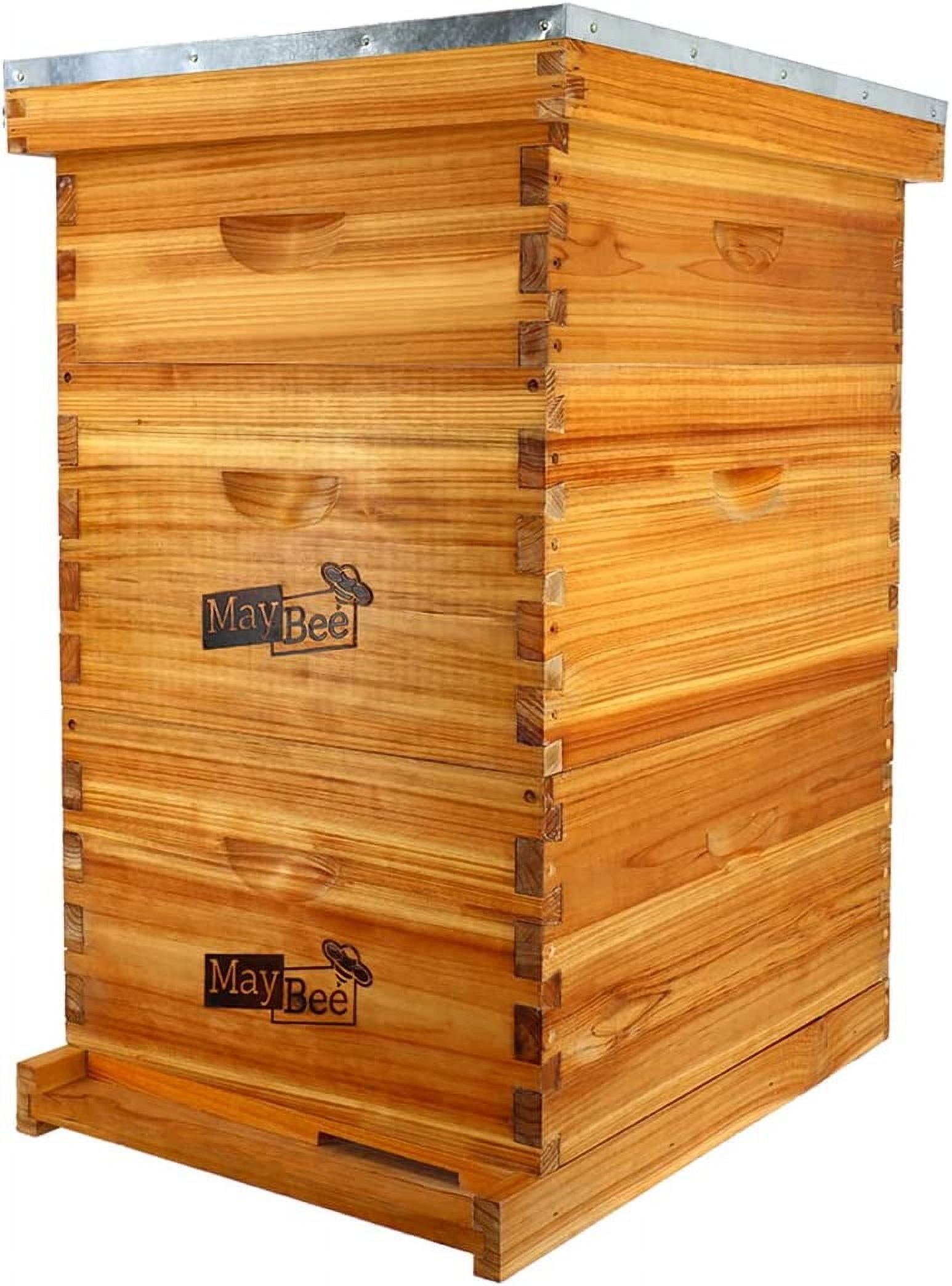 10-Frame Langstroth Beehive Dipped in 100% Beeswax, Complete Bee Hives and Supplies Starter Kit ...