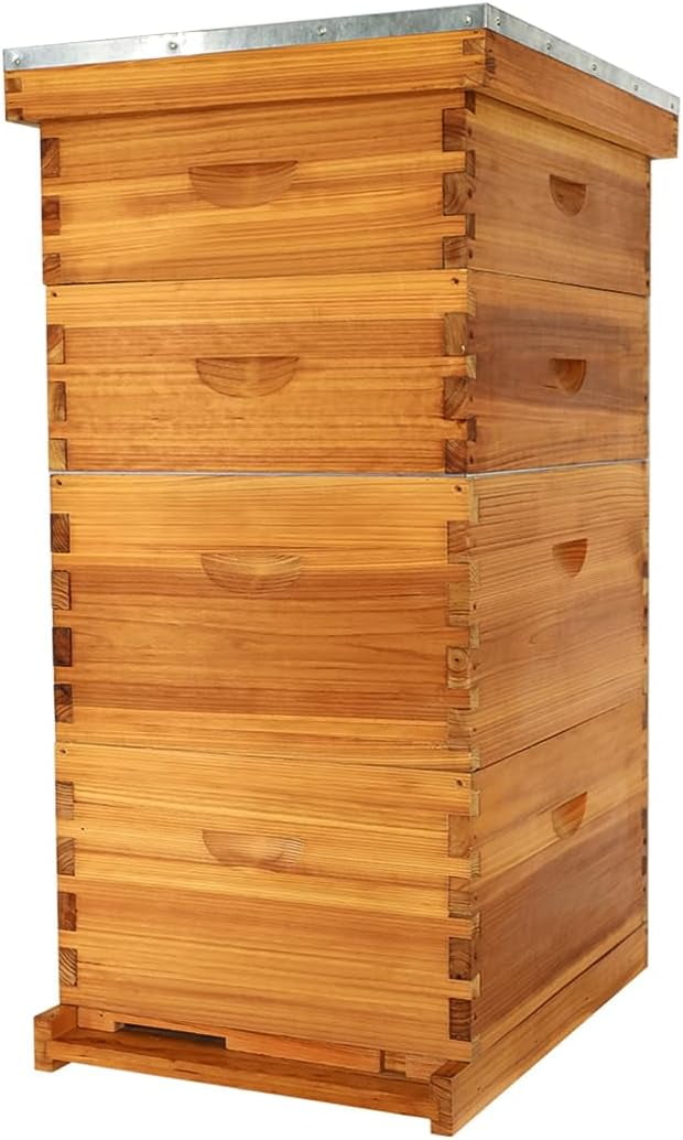 10 Frame Langstroth Beehive Kit Dipped in 100% Beeswax Bee Hives with 2 ...