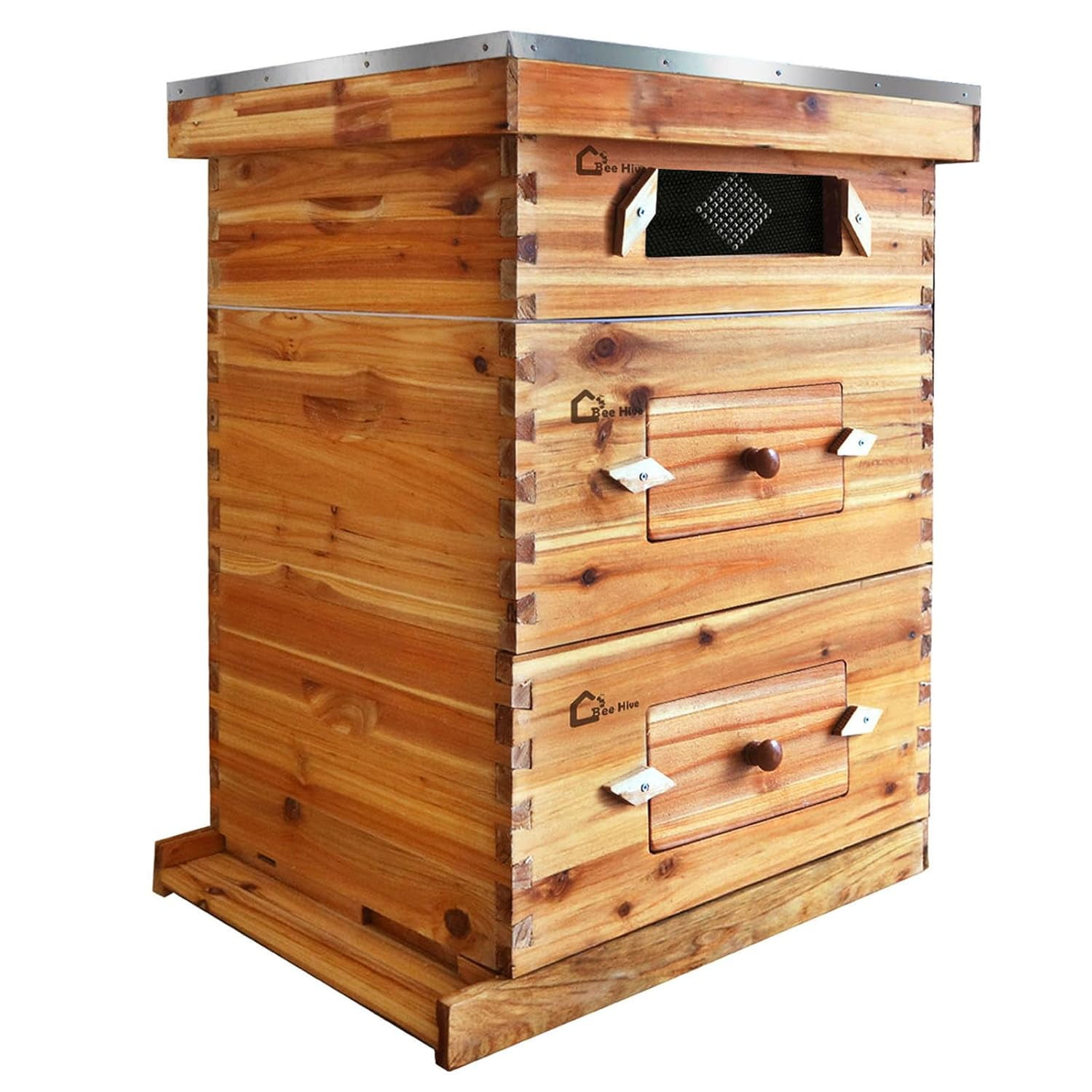 10-Frame Langstroth Beehive Starter Kit, Wax-Coated Complete Beehive Kit Includes 2 Deep Hive ...