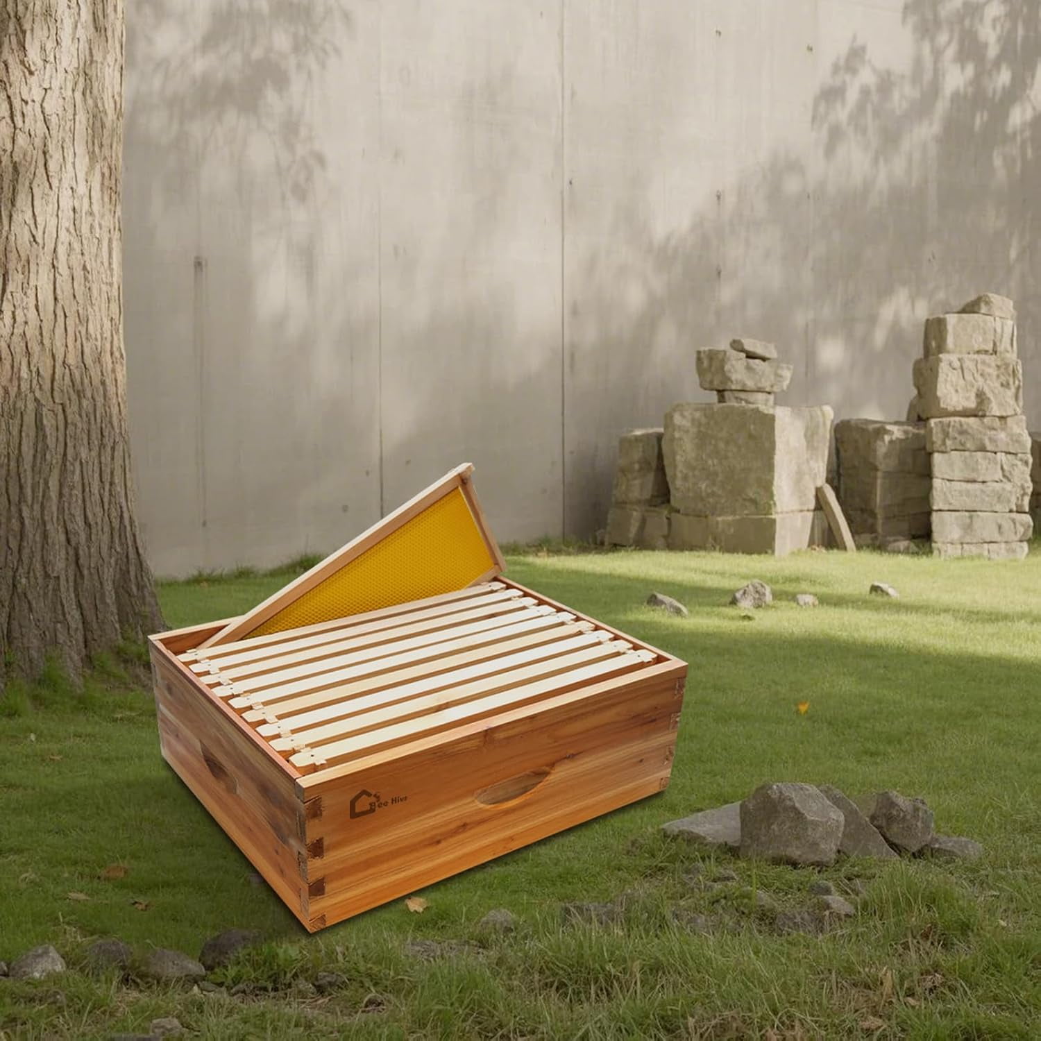 10 Frame Medium Super Bee Hive Box, Langstoth Beehive Honey Super Box ...