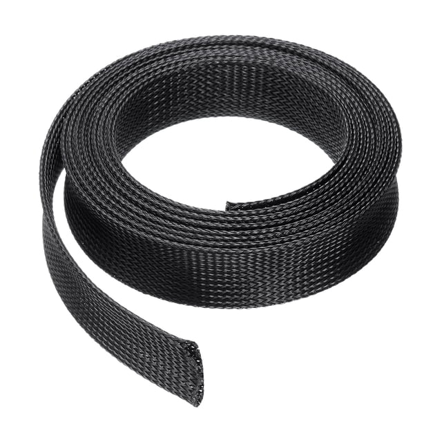 10 Ft - 1.25 In Expandable Braided Cable Sleeving, PET Cable Management ...