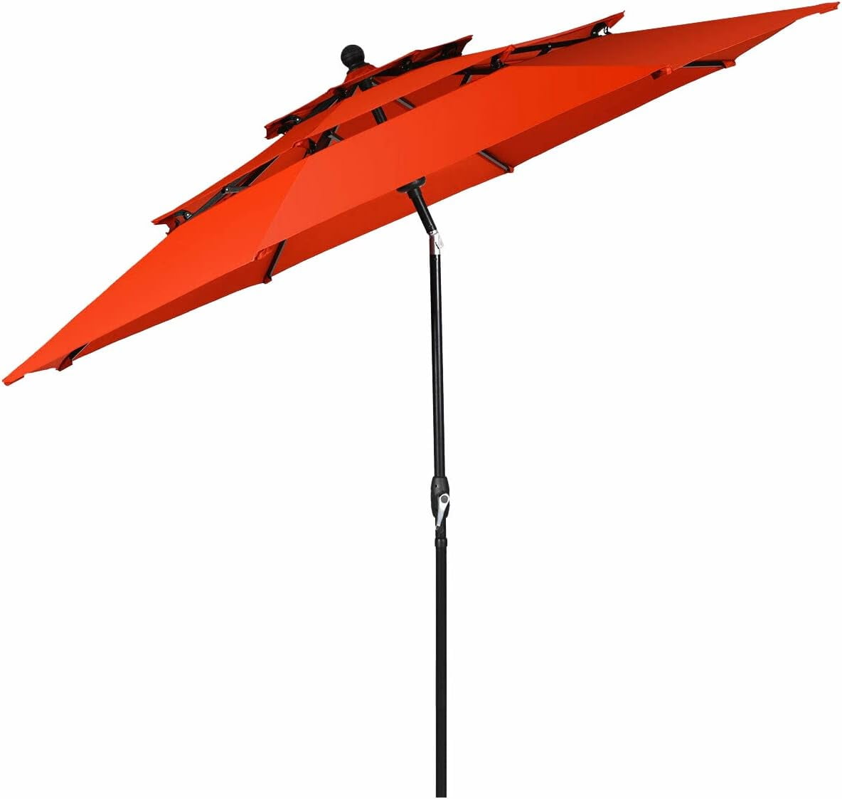 10 Ft 3 Tier Patio Umbrella,Market Umbrella Table Umbrellas W/Double ...