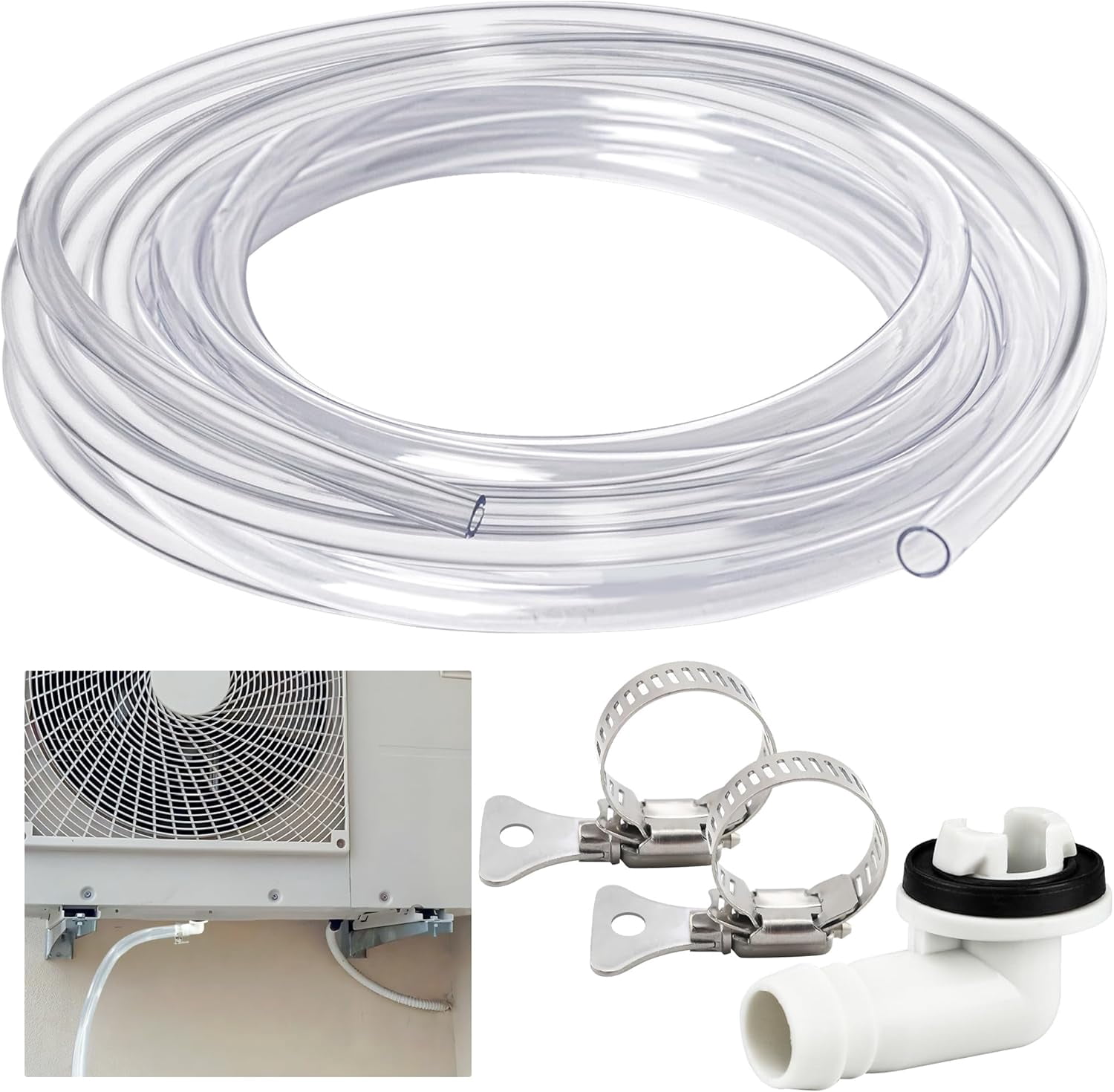 10 Ft Air Conditioner Drain Hose Set Portable Universal AC Drain Pipe ...