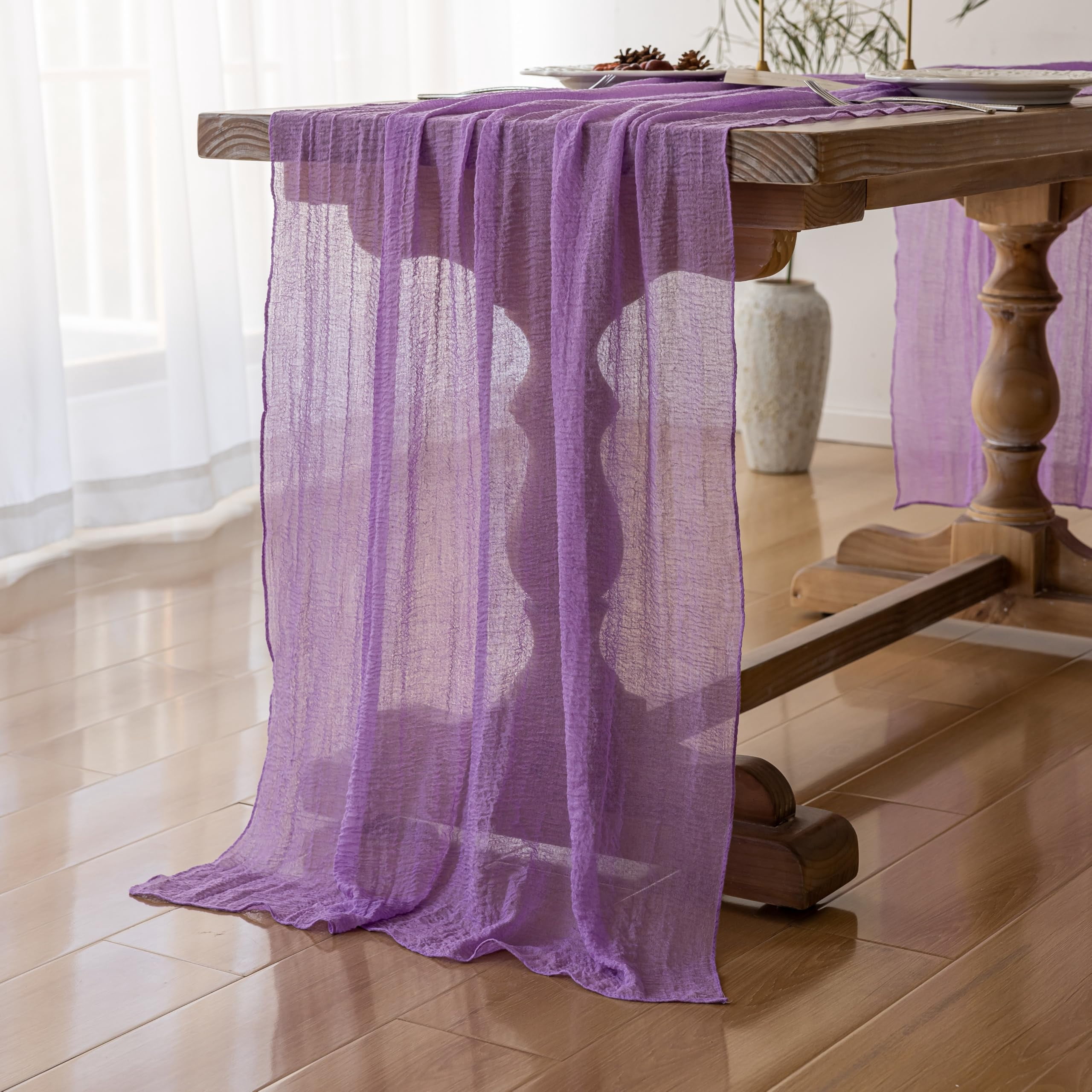 10 Ft Lilac 120 Inch Table Runner Gauze Cheesecloth for Wedding and ...