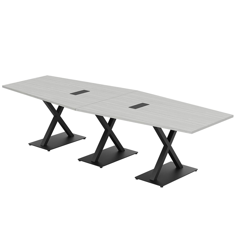 10 Ft Modular Hexagon Shaped Conference Table X Bases Electrical Units ...