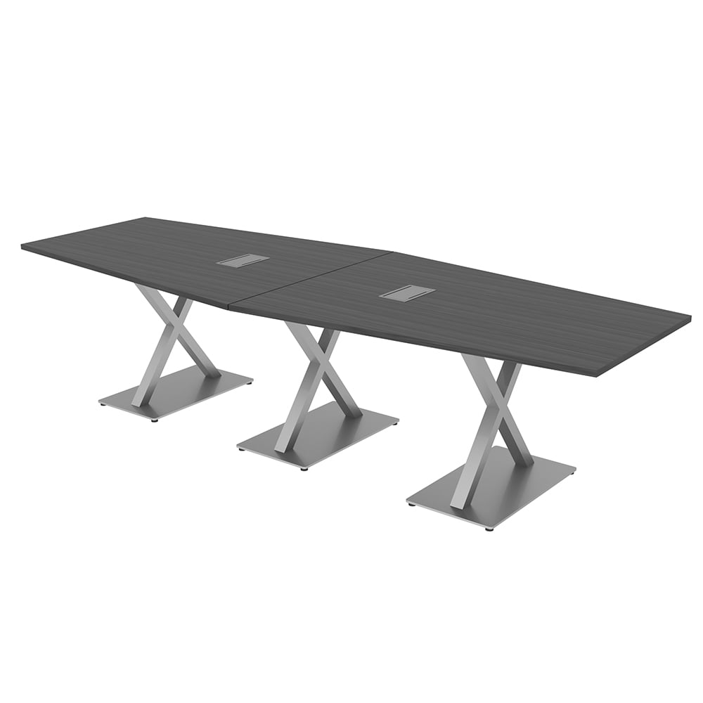 10 Ft Modular Hexagon Shaped Conference Table X Bases Electrical Units ...
